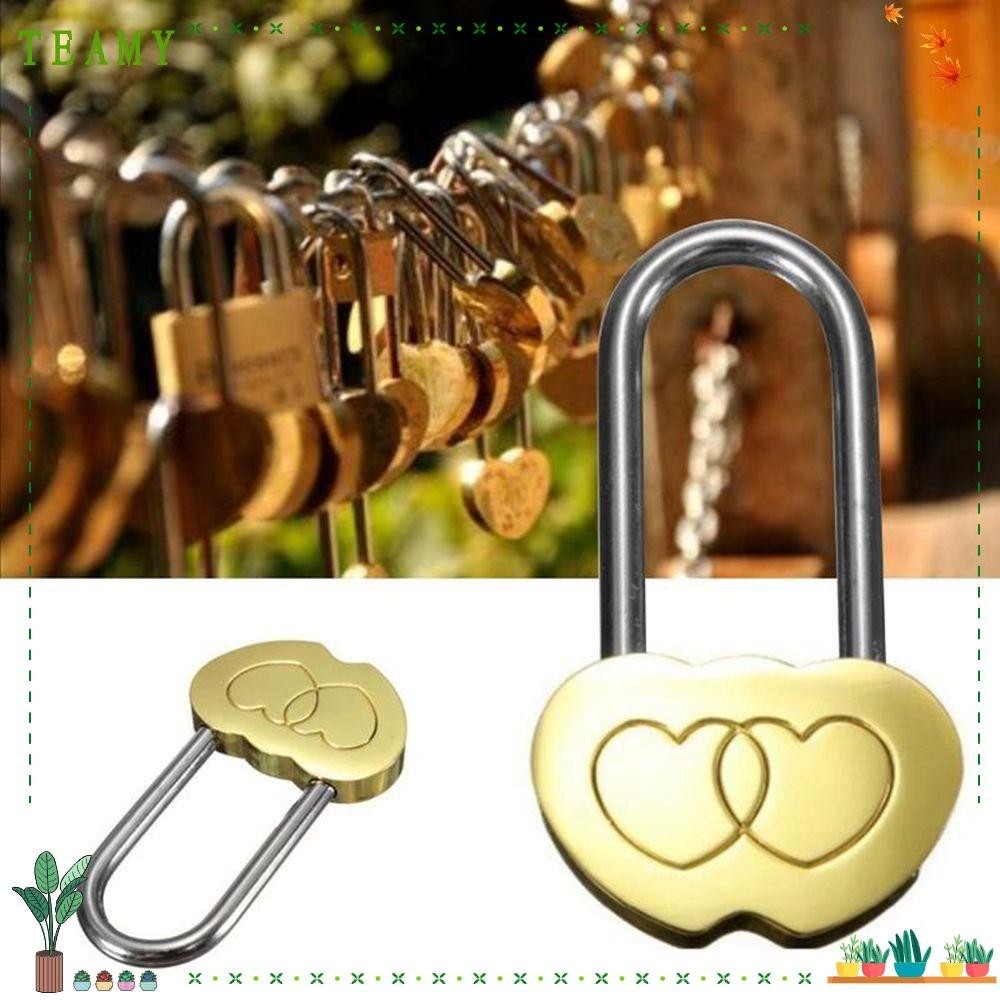 TEAMY Love Lock Brass Scenic Wishing Lock Concentric Lock Heart Shape ...