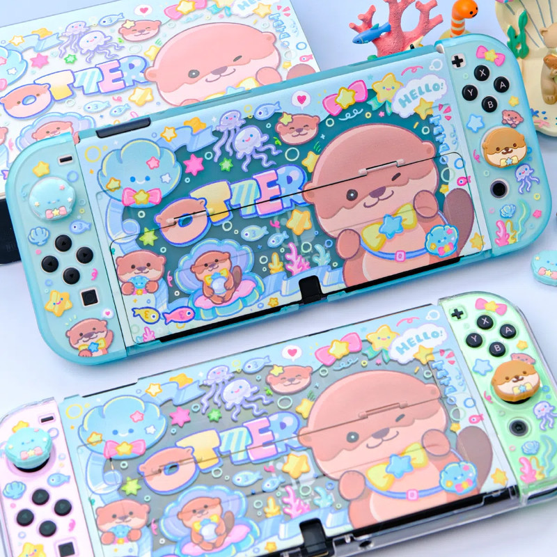 Otter Ocean Party-themed Protective Case for Nintendo Switch and Switch ...