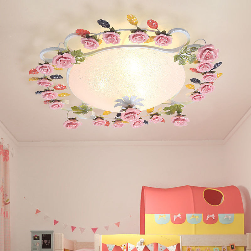 Pastoral Flower Light Iron Wedding Room Light Princess Room Pink ...