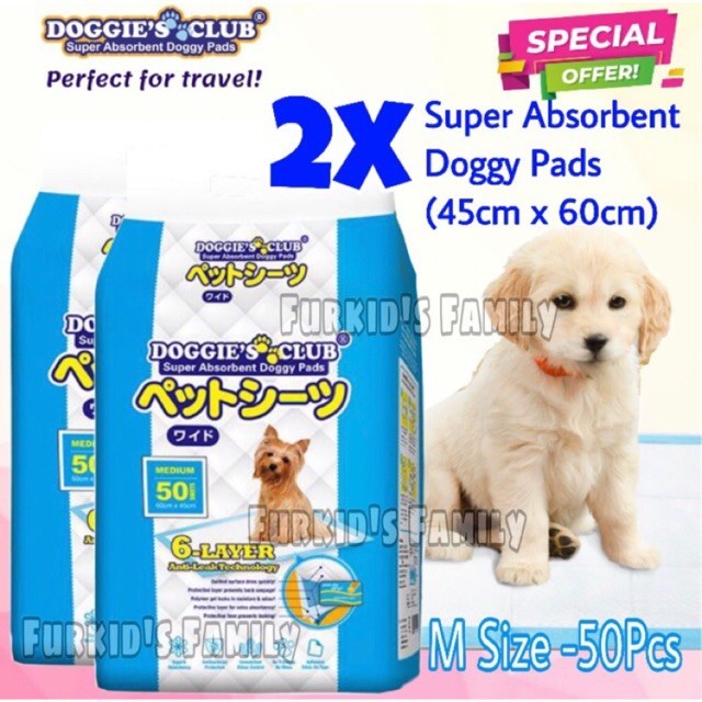2x Doggie’s Club Training Wee Wee Pad Pee Pad - 45x60CM | Shopee Malaysia