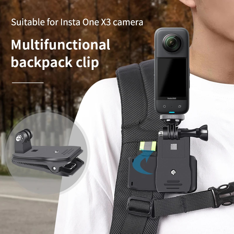 For Insta360 X4 X3 / X2 Accessories 360 Degree Rotary Backpack Clip ...