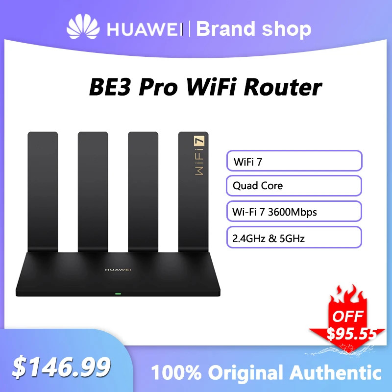 Huawei BE3 Pro WiFi Router Quad Core Network Signal Repeater Wi-Fi 7 ...