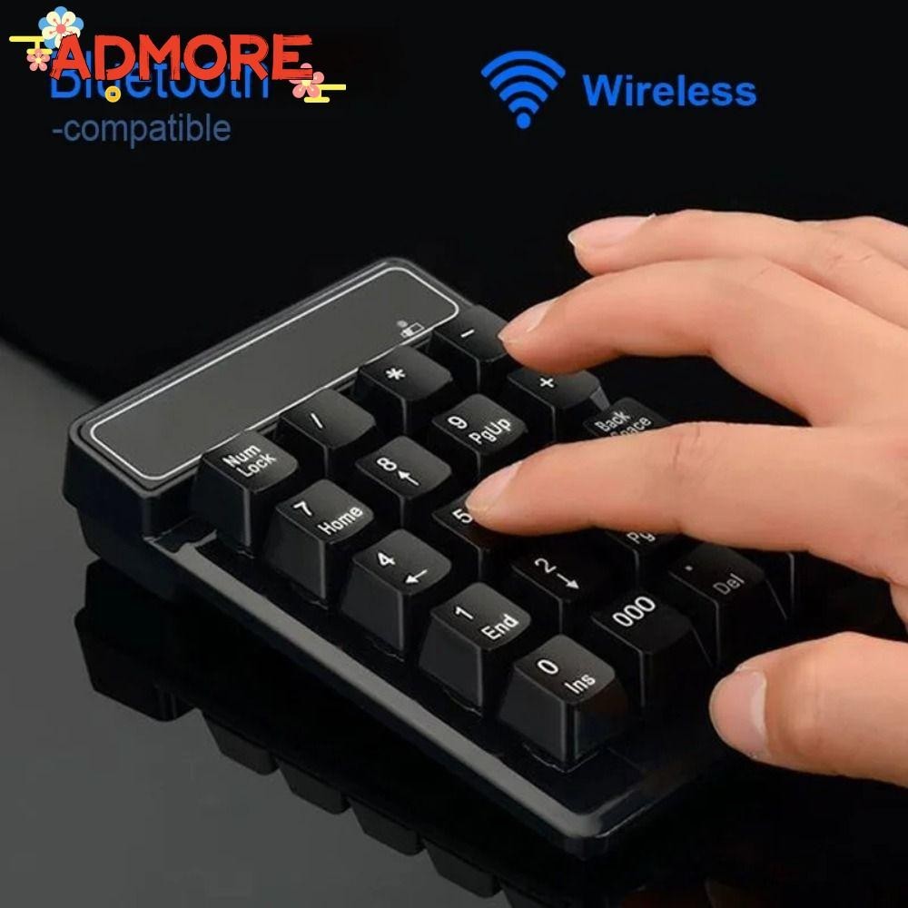 ADMORE Wireless Wired Keyboard, 2.4GHz Mini USB Numeric Keypad ...