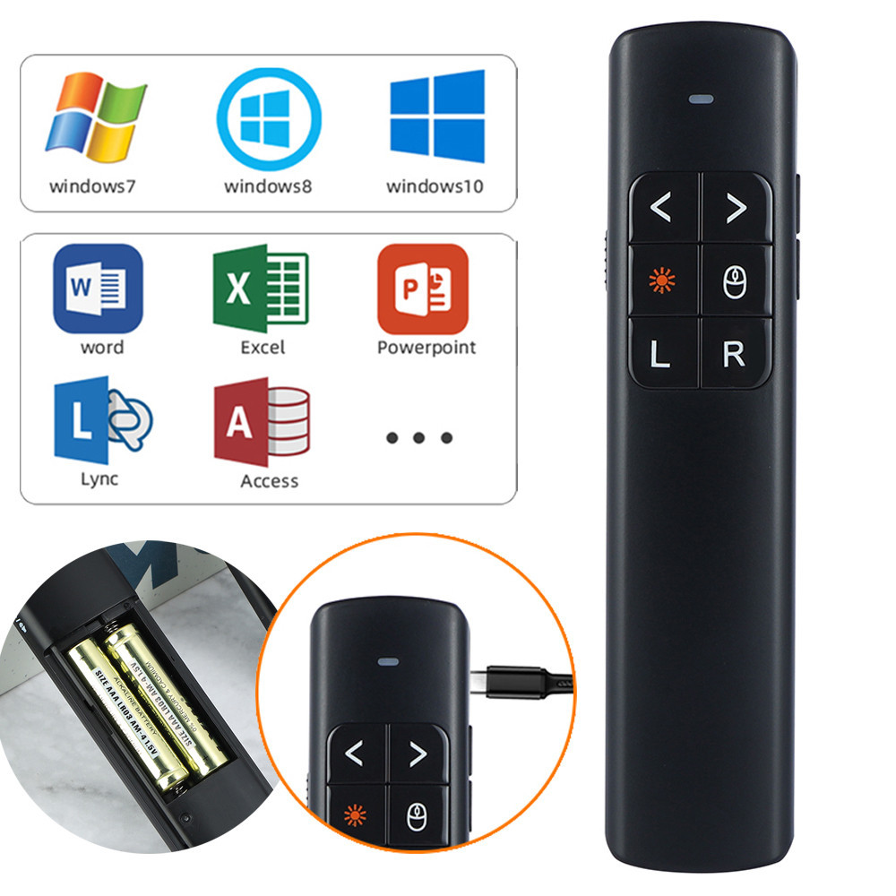 PowerPoint Pointer Presentation with Laser PPT Presenter Remote Clicker ...
