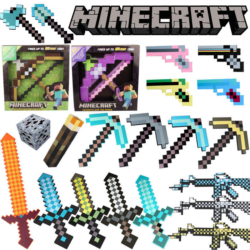 Minecraft Torch Diamond Sword Bow Arrow Shield Bow Arrow Foam Weapon ...