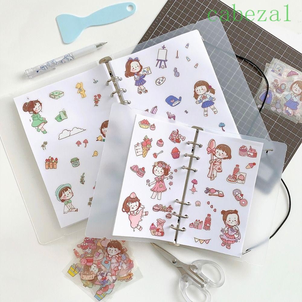 CABEZA Loose Leaf Storage Book, Reusable Sticker Organizer White Release Paper, Stationery 6 ...