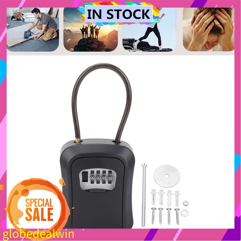 Globedealwin Key Box Water Resistant Wall Mount Safe 4 Digit ...