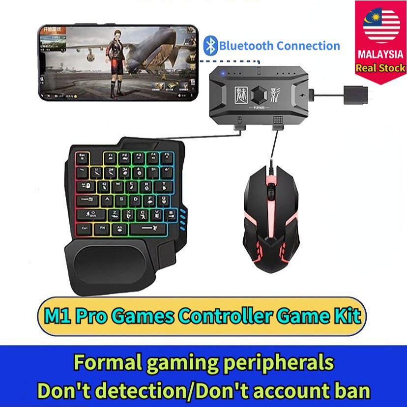 M1 Pro Mobile Controller Gaming Keyboard Mouse Converter PUBG Controller Gamepad Bluetooth 5.0 ...