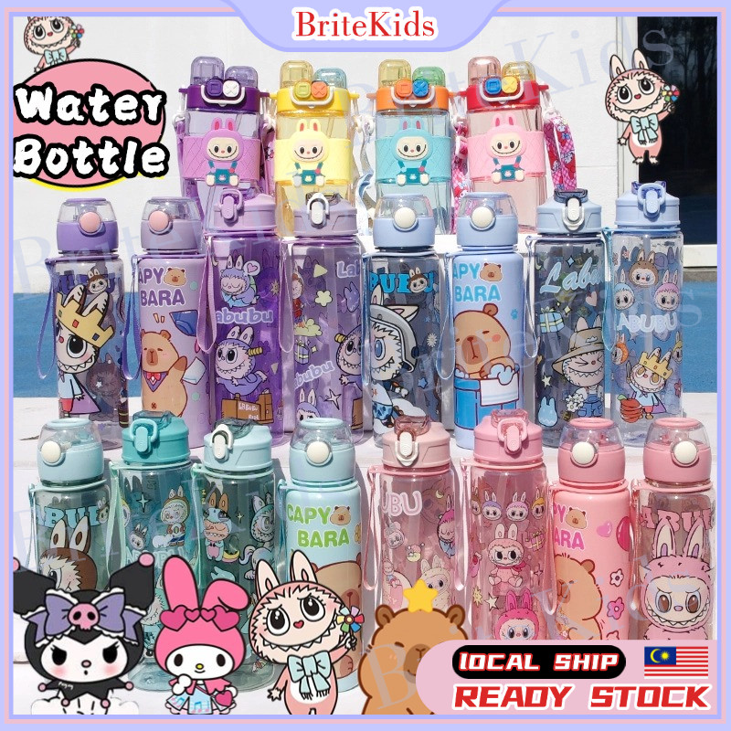 Botol Air Kuromi Capybara Bottle Kids Straw Bpa Free Botol Air Sanrio ...