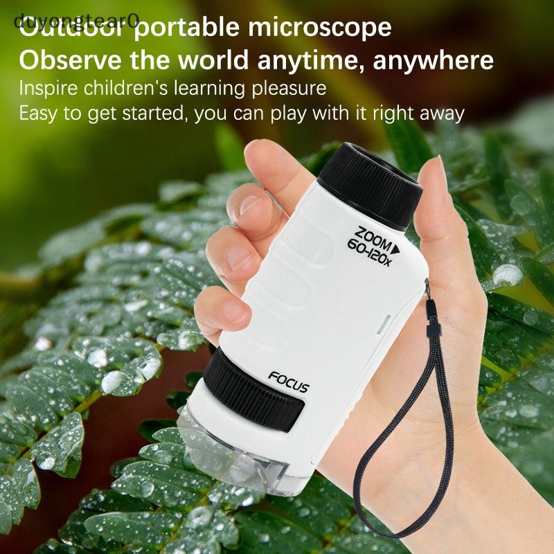 (duyongtear0) Pocket Microscope Kids Science Toy Kit 60-120x ...