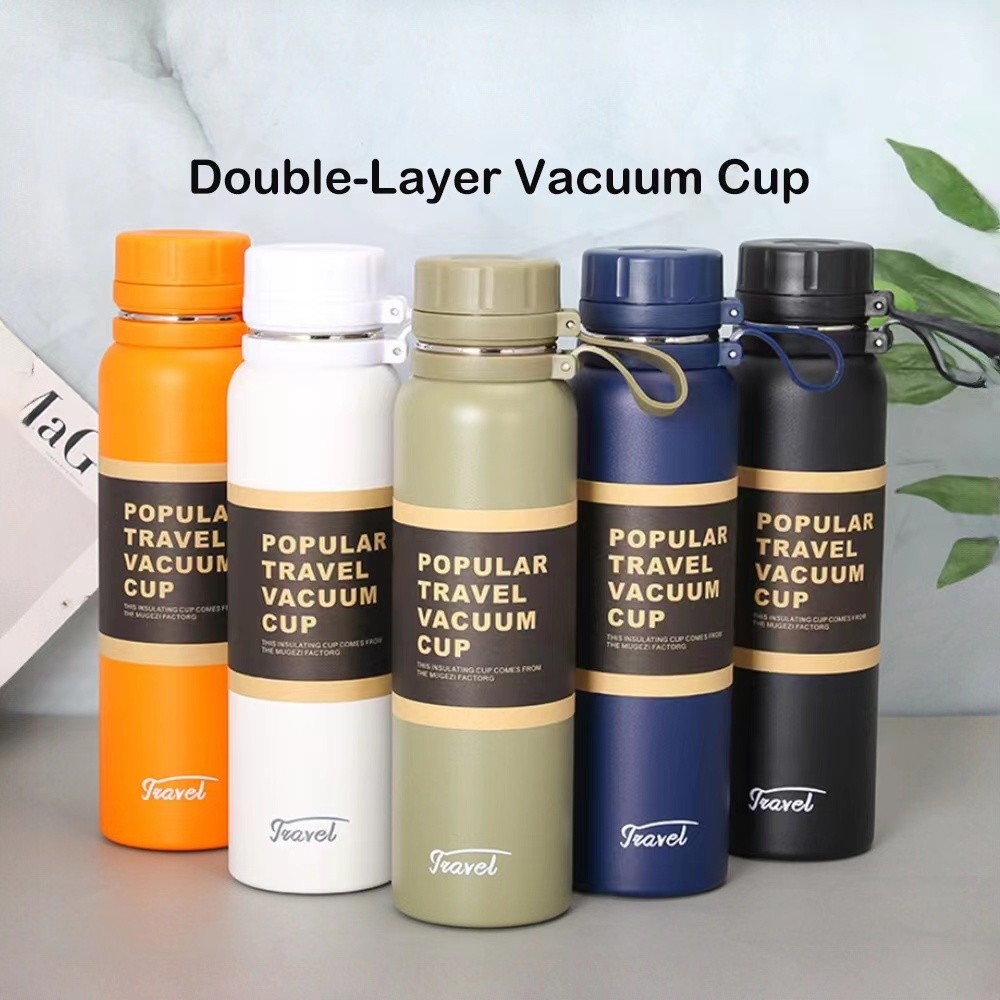 SN_ 650ml/850ml/1100ml Double Stainless Steel Sport Thermal Flask Leak-Proof Insulation Bottle ...