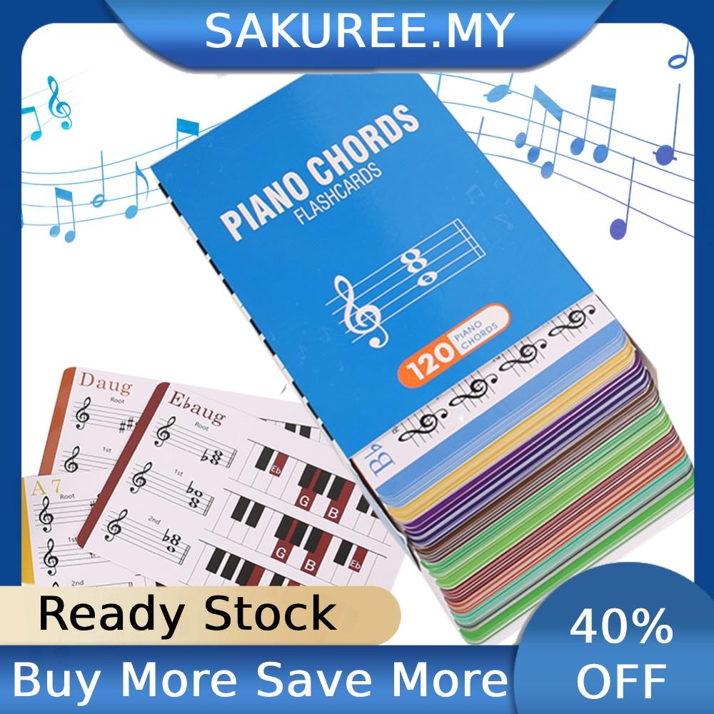 Color-Coded Piano Flashcards Set w/Chart - 120 Chords Music Theory ...