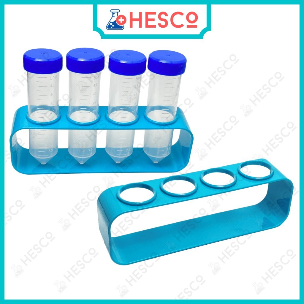 4-Hole Centrifuge Tube Rack Rak Tiub Empar — Light Blue Plastic Test ...