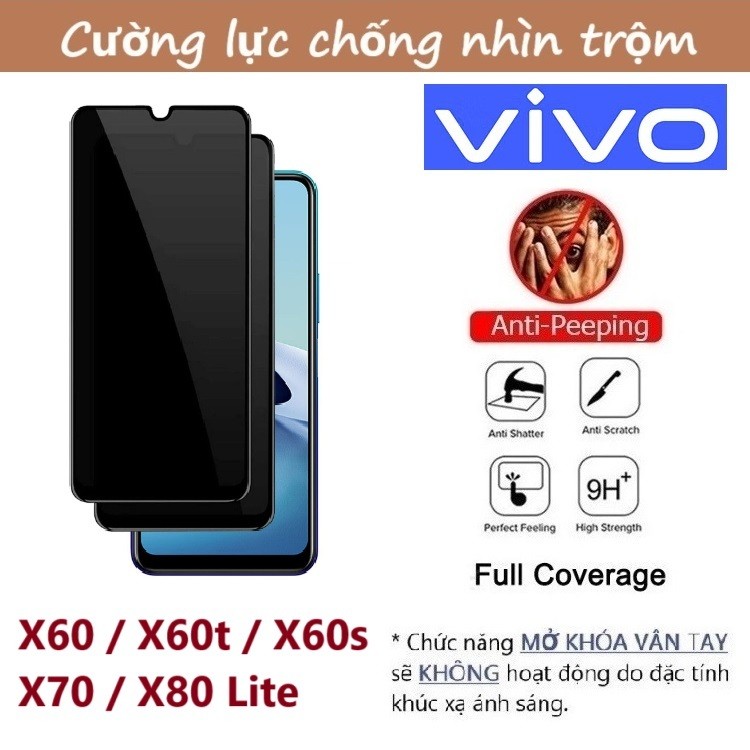 Vivo X60 / X70 / X80 Lite / X60s / X60t Anti-peeping Tempered Glass ...