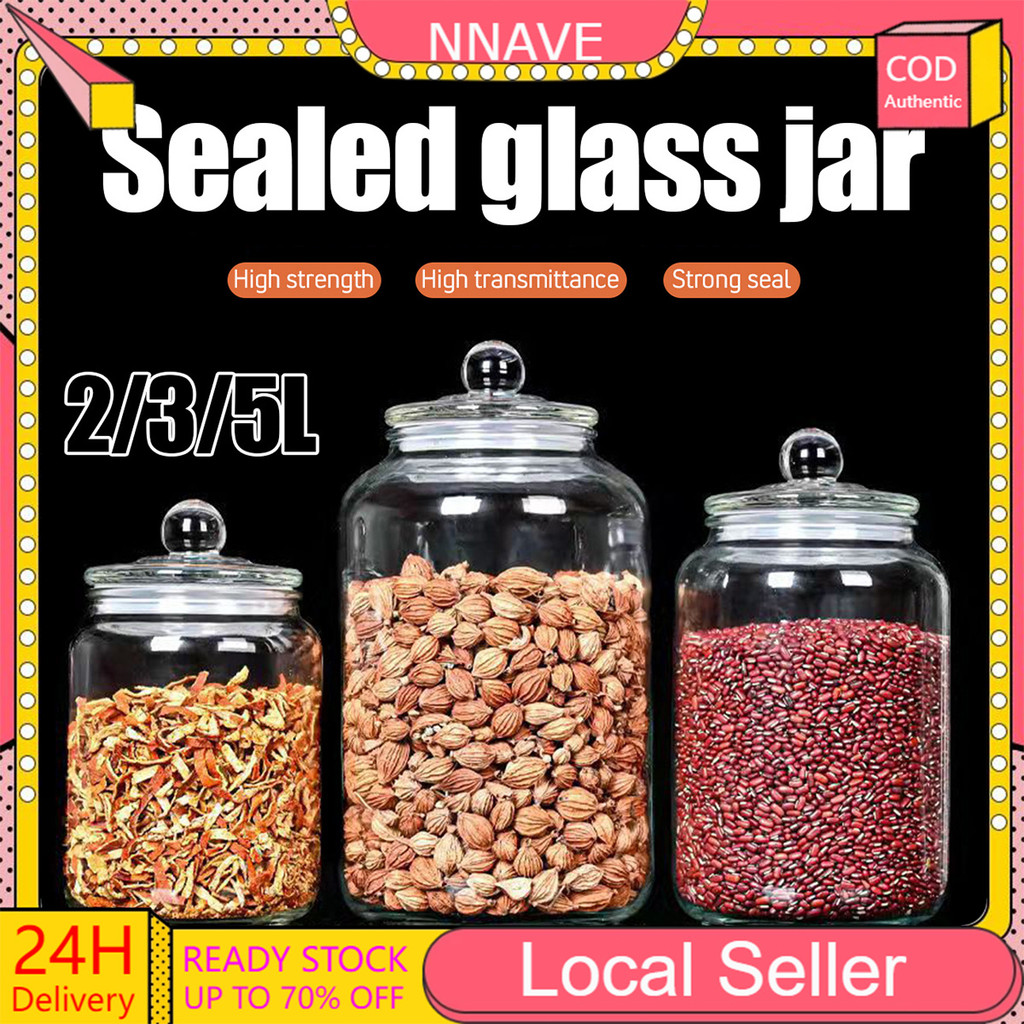 Glass Jar Airtight 2L/3L/5L Balang Kaca kedap udara/Balang kaca ...
