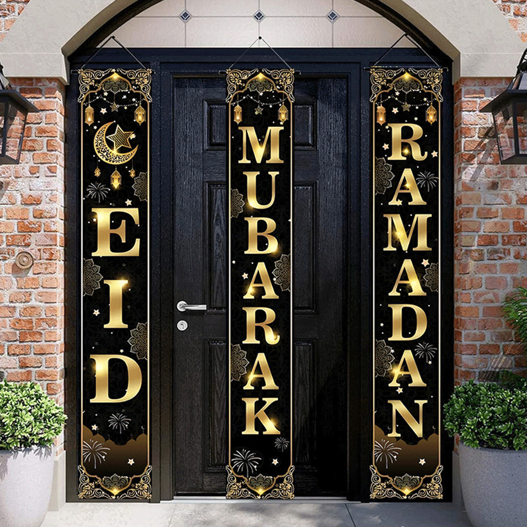 180*30cm3pcs/Set Eid Decor Banner Eid Decor Set Islamic Party Decor Eid ...