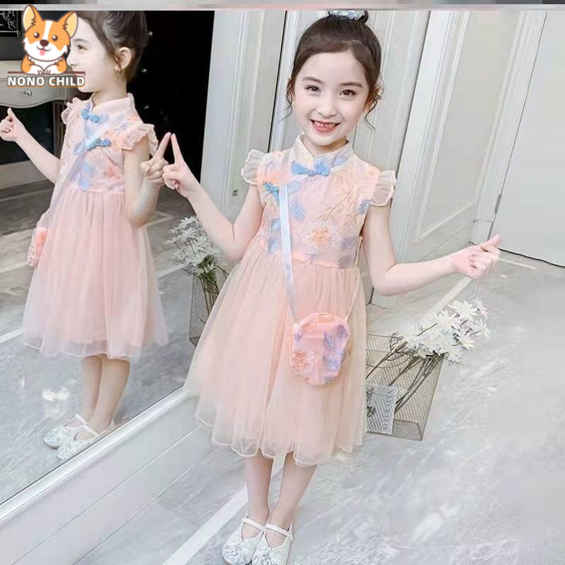 NONO Cheongsam for Kids Girls Dress Princess Floral hanfu Chinese New ...