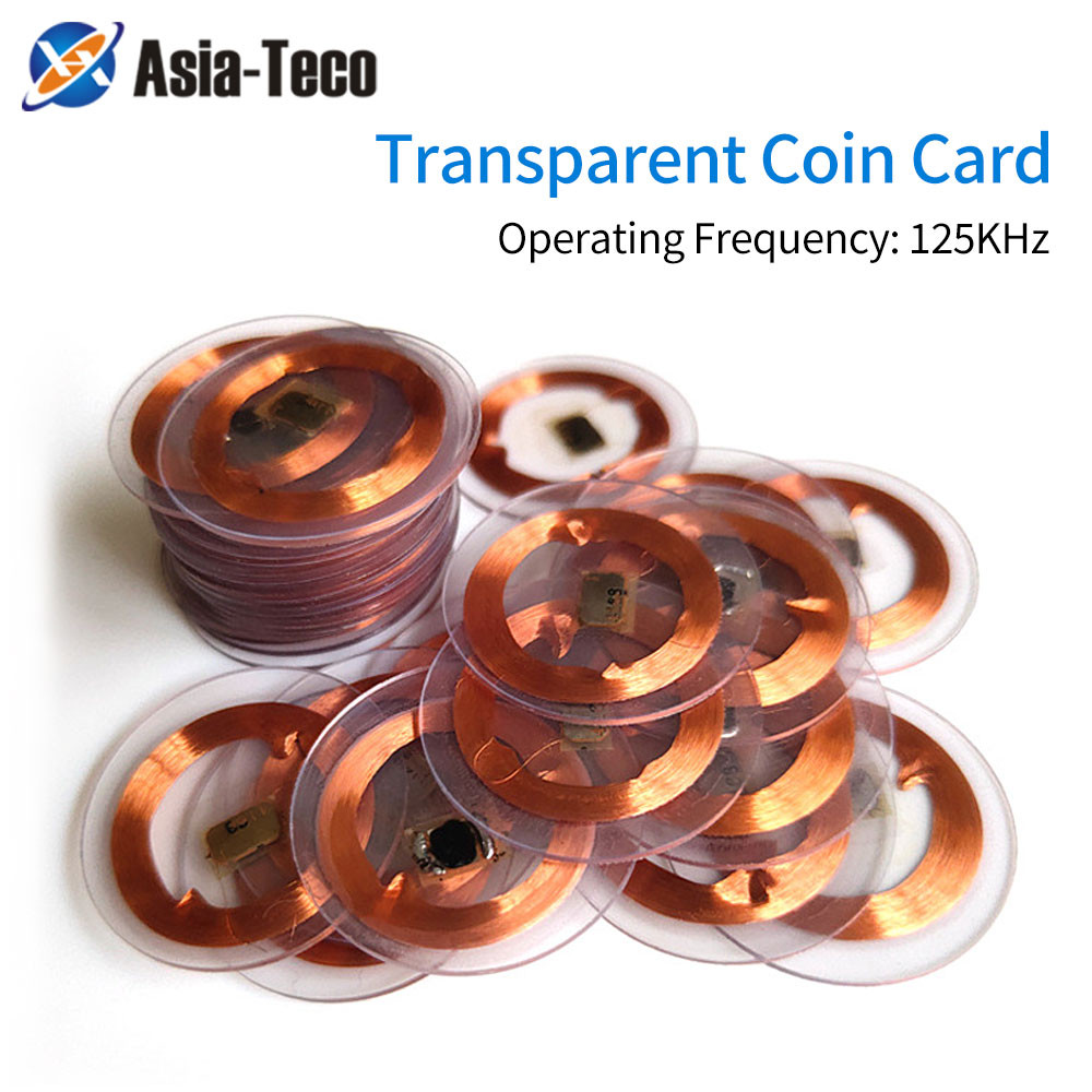 10PCS 125KHz EM4100/13.56Mhz M1 Coil Transparent Coin Card Read Only ...