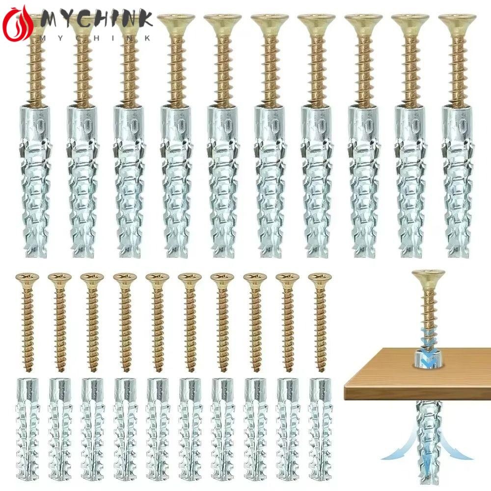 CHINK Metal Expansion Tube Nails, Metal Serrated Expansion Screw, Self ...