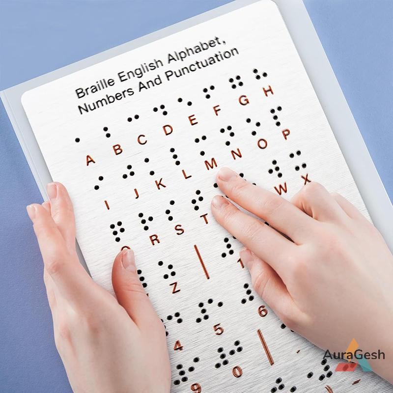 [AuraGesh] Braille Alphabet And Numbers Learning Tool - Durable Metal ...