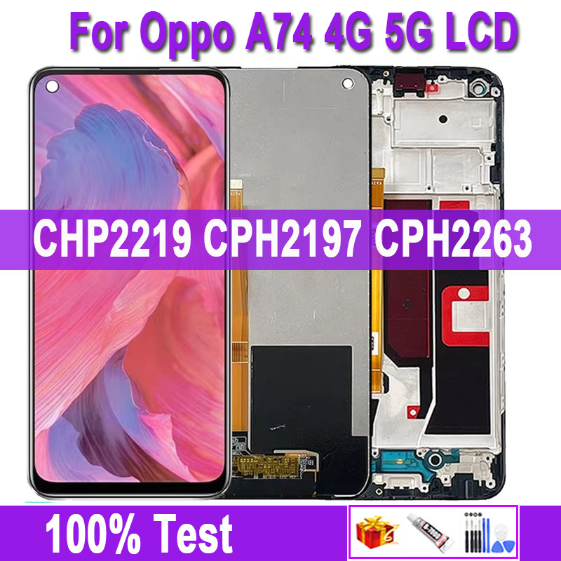Original LCD OLED For OPPO A74 4G CHP2219 LCD OPPO A74 5G CPH2197 CPH2263 LCD Display Touch ...