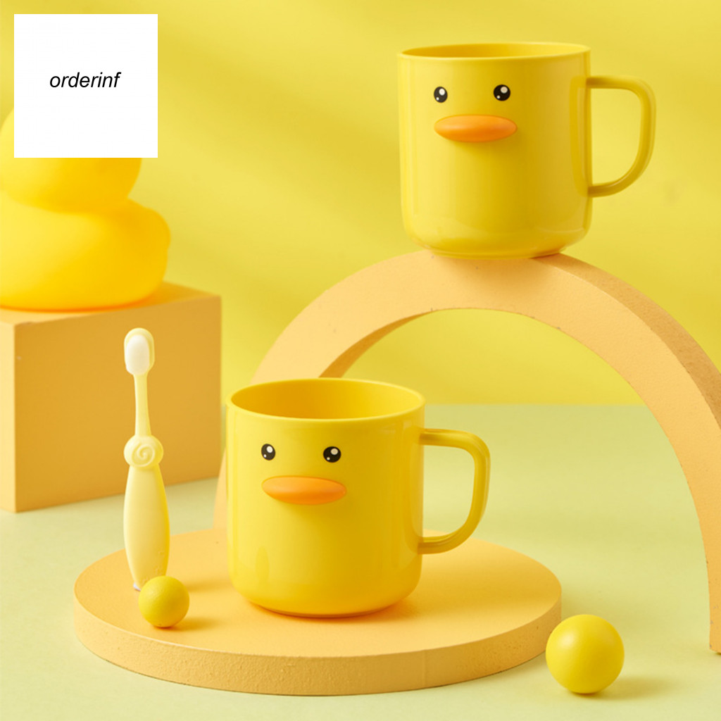 OR_ Yellow Duck Mouthwash Cup Home Toothbrush Holder Adorable Yellow ...