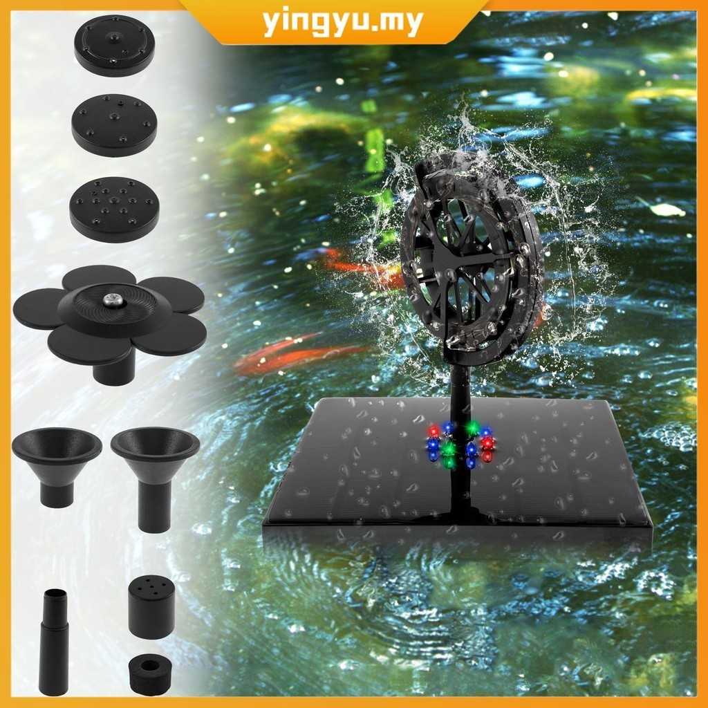 Solar Fountain with LED Light Square Solar Water Fountain Kit Windmill ...