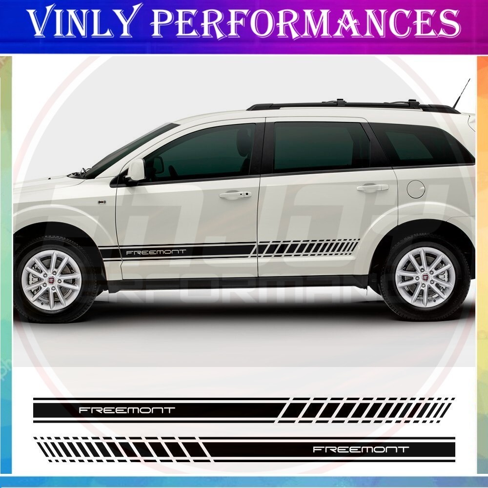 2PCS Car Door Side Stickers DIY Sport Stripe Body Fiat Freemont Tuning ...