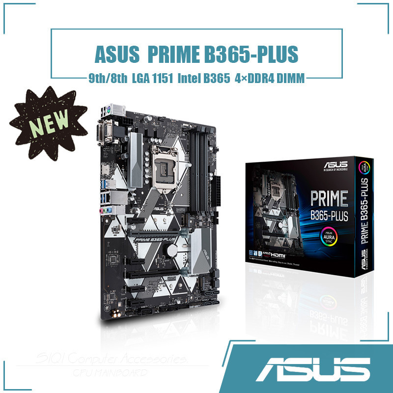 ASUS PRIME B365-PLUS Motherboard LGA 1151 4xDDR4 DIMM Using Intel B365 chipset Standard ATX 64GB ...