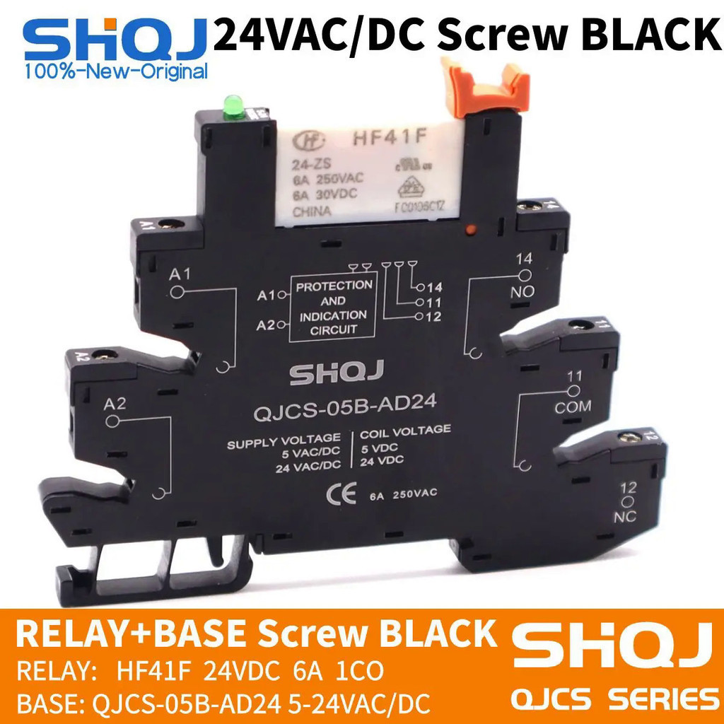 SHQJ QJCS-05 Slim Relay HF41F 24-ZS 12-ZS 5V 12V 24V 6A 1CO AD24 ...
