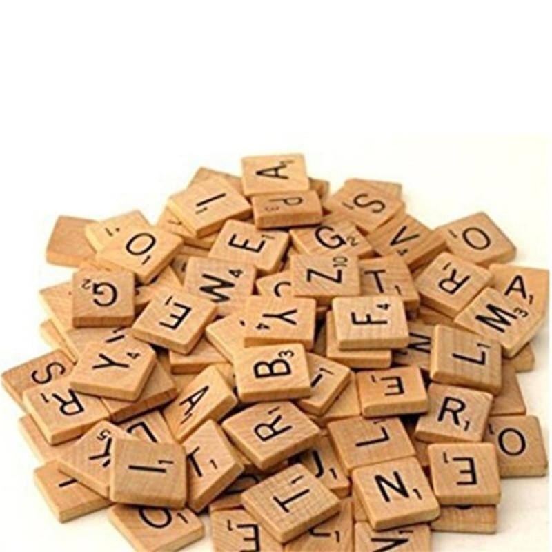 100pcs/Set Capital Letter Lowercase Letter Wooden Alphabet Scrabble ...