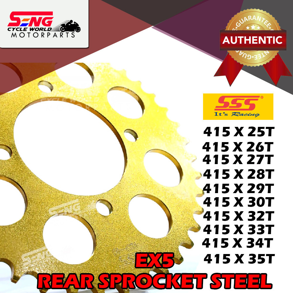 SSS REAR SPROCKET STEEL EX5 415 - GOLD | Shopee Malaysia