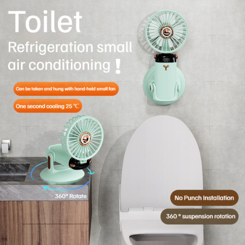 10000 mAh Mini Fan 360° Rotating Handheld Fan 5-speed Ultra-long ...