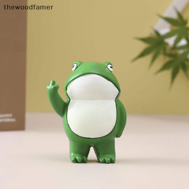 thewoodfamer Frog Statue Erect Frog Middle Finger Frog Statue Small ...