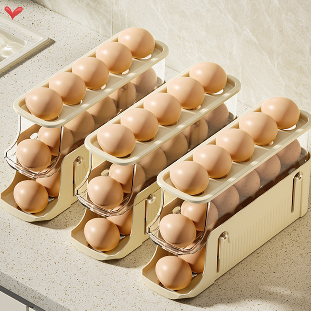 Refrigerator Egg Organizer 3 Tier Egg Storage Tray Space Saving Slim Egg Plus Organizer 3 Tier ...