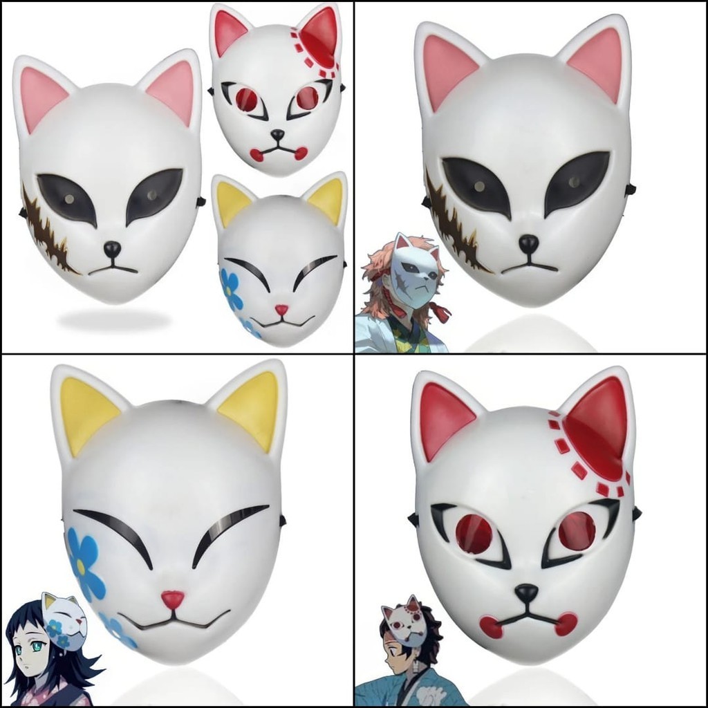 Japanese Anime Demon Slayer Fox Mask Cosplay Tanjiro Kimtesu Mask No ...
