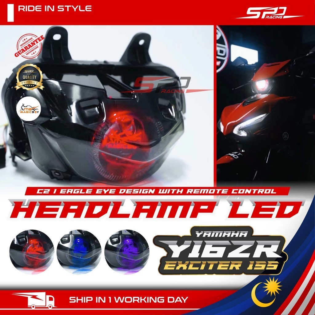 Y16 Head Lamp LED C2 I Custom App I Eagle Eye Design With Remote ...