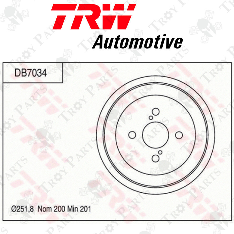 (1pc) Original TRW Rear Brake Drum for Toyota Vios NCP93 NCP150 E and J ...