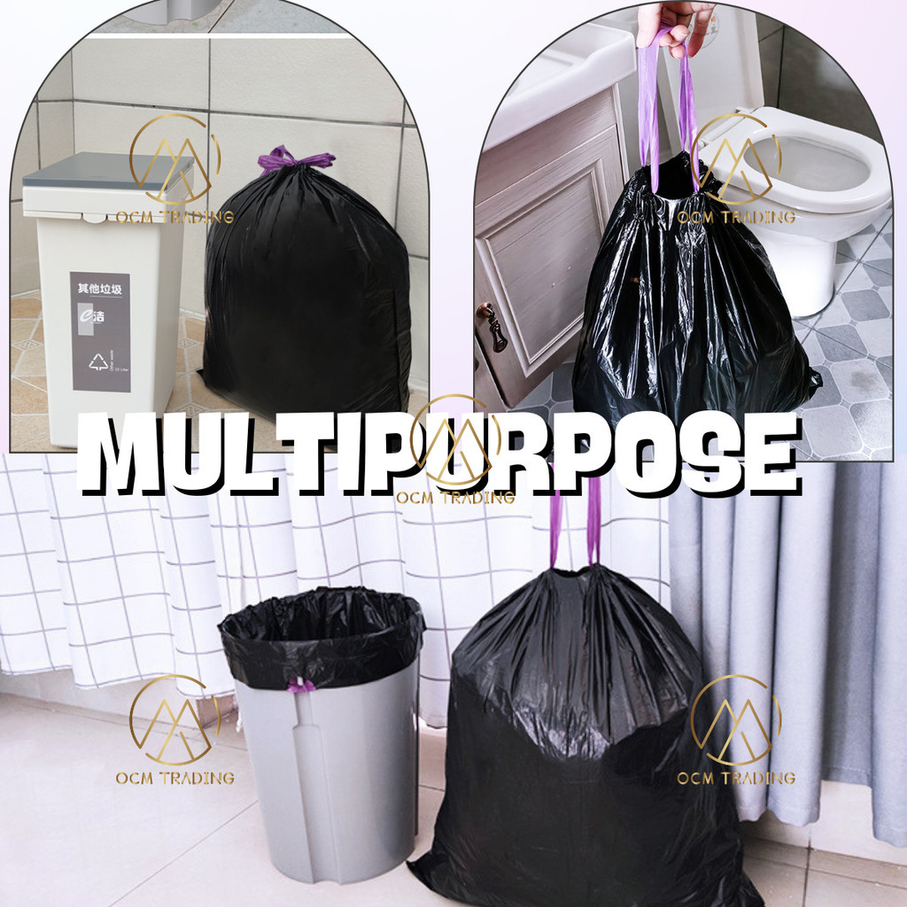 OCM Durable High Capacity Drawstring Rubbish Garbage Dustbin Basket ...