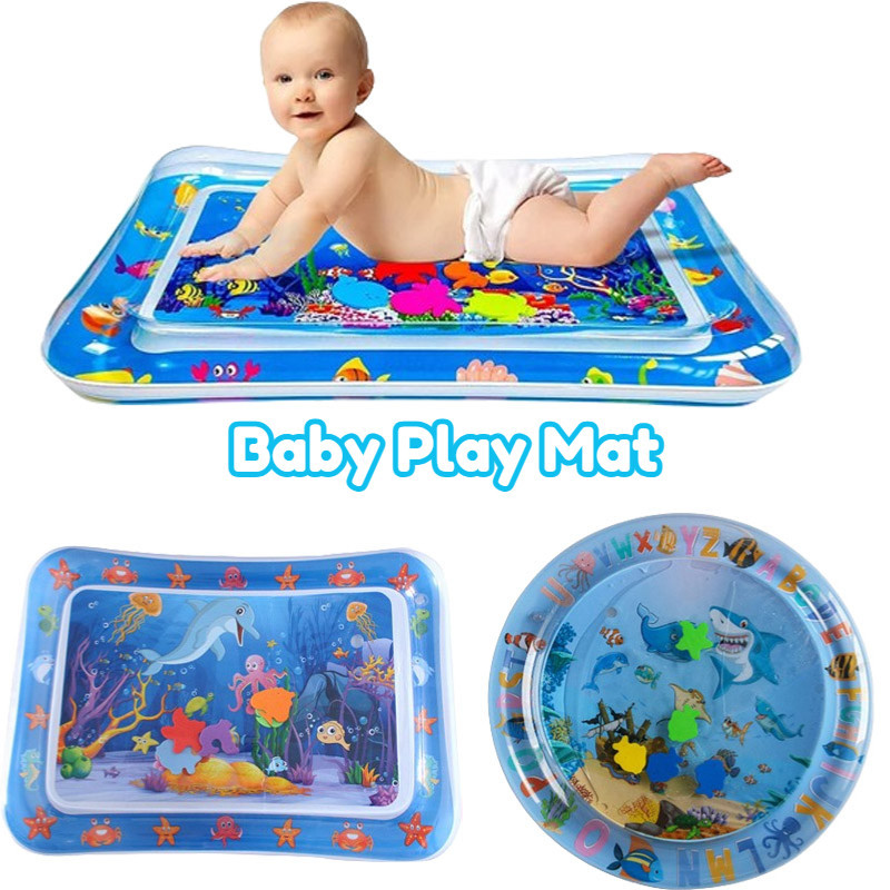 Baby Slapped Pad Inflant Water Play Mat Ocean Fish Shark Inflatable ...