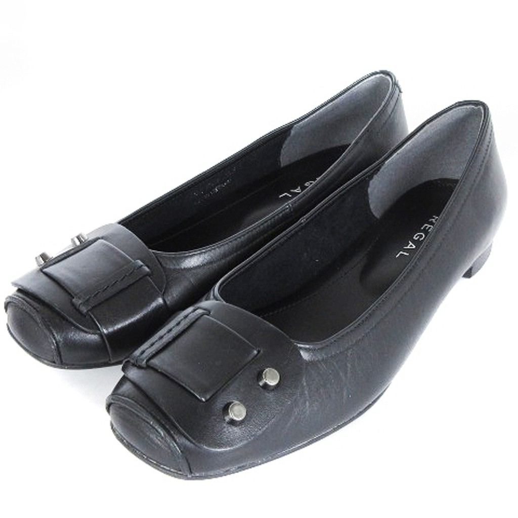 Regal Pumps Ballet Shoes Square Toe Leather Black 22.5cm Direct from ...