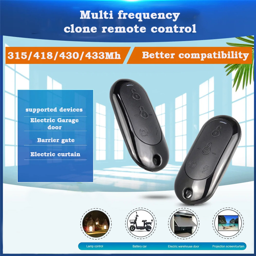 4CH RF Copy Remote Control Garage Door Duplicator 433MHz/315MHz/418MHz/430MHz 4 Frequency ...