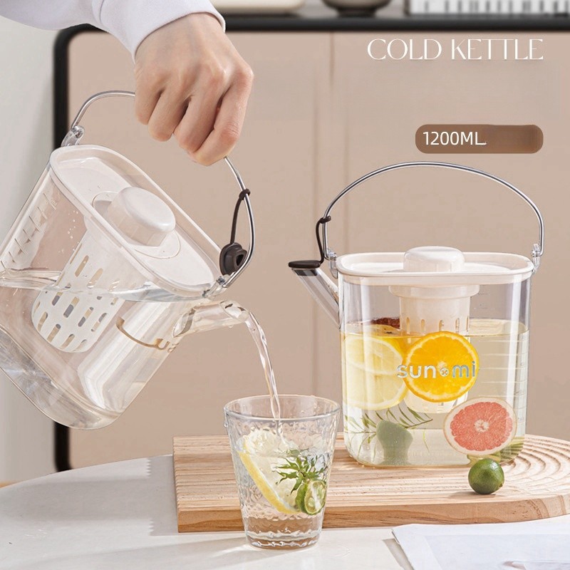 Summer Cold Kettle Juice Kettle Portable Large Capacity Cream Plastic ...