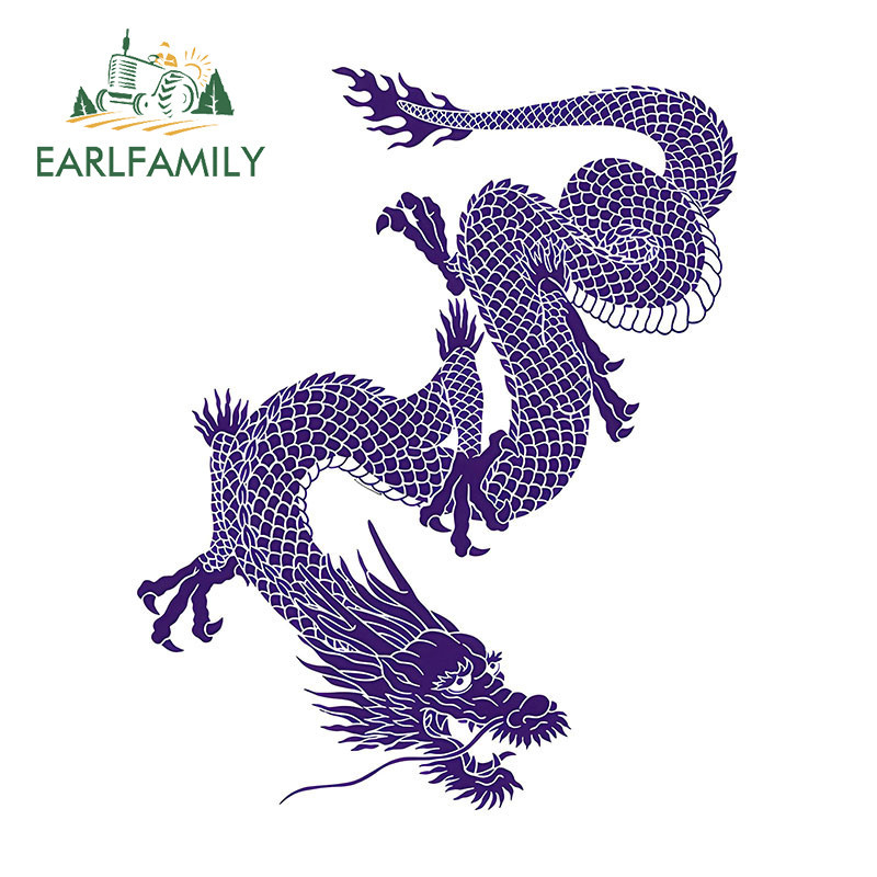 EARLFAMILY 13cm x 10.5cm Purple Dragon Car Sticker Attractive Dashing ...