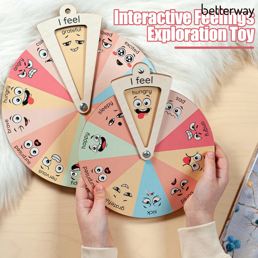 Betterway Kids Wooden Feelings Wheel Emotion Regulation Spinner Social ...