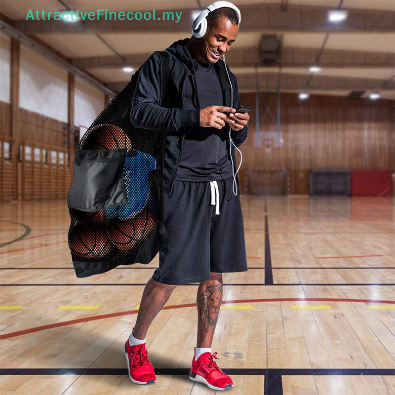 AFMY Mesh Soccer Ball Bag Extra Large Drawstring Basketball Storage Bag ...