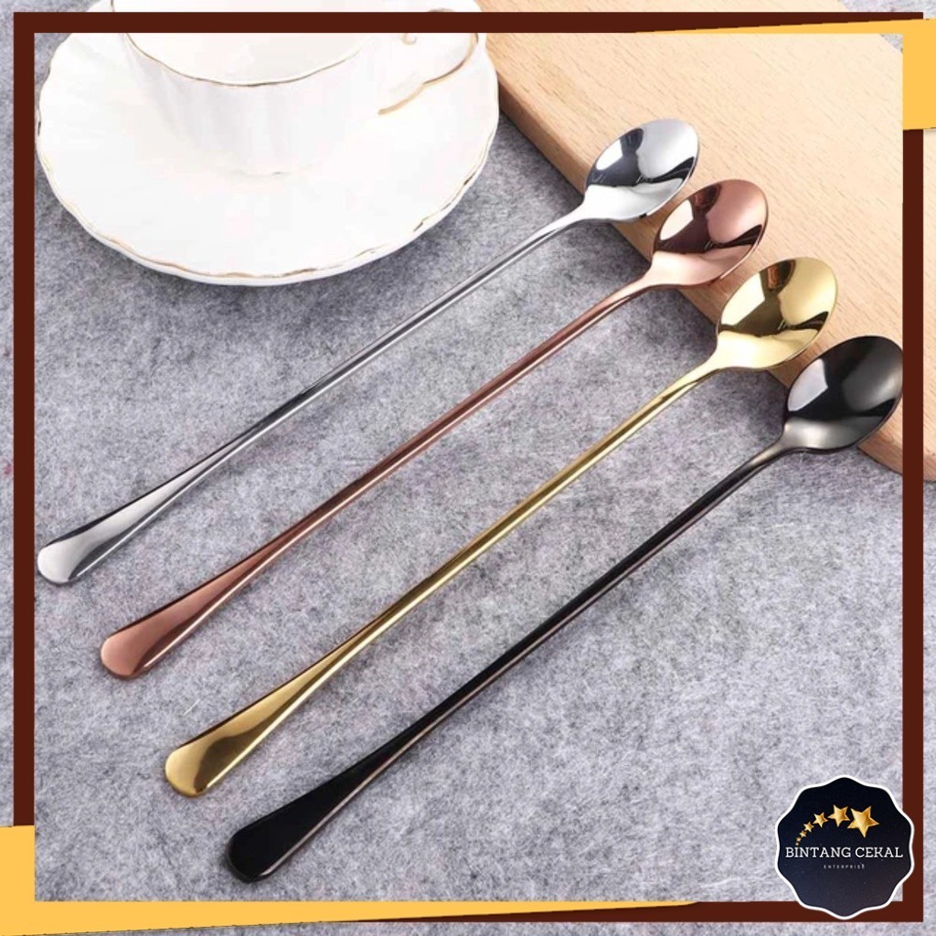 BC 24cm Teaspoons Stainless Steel Long Handled Coffee Teaspoons ...