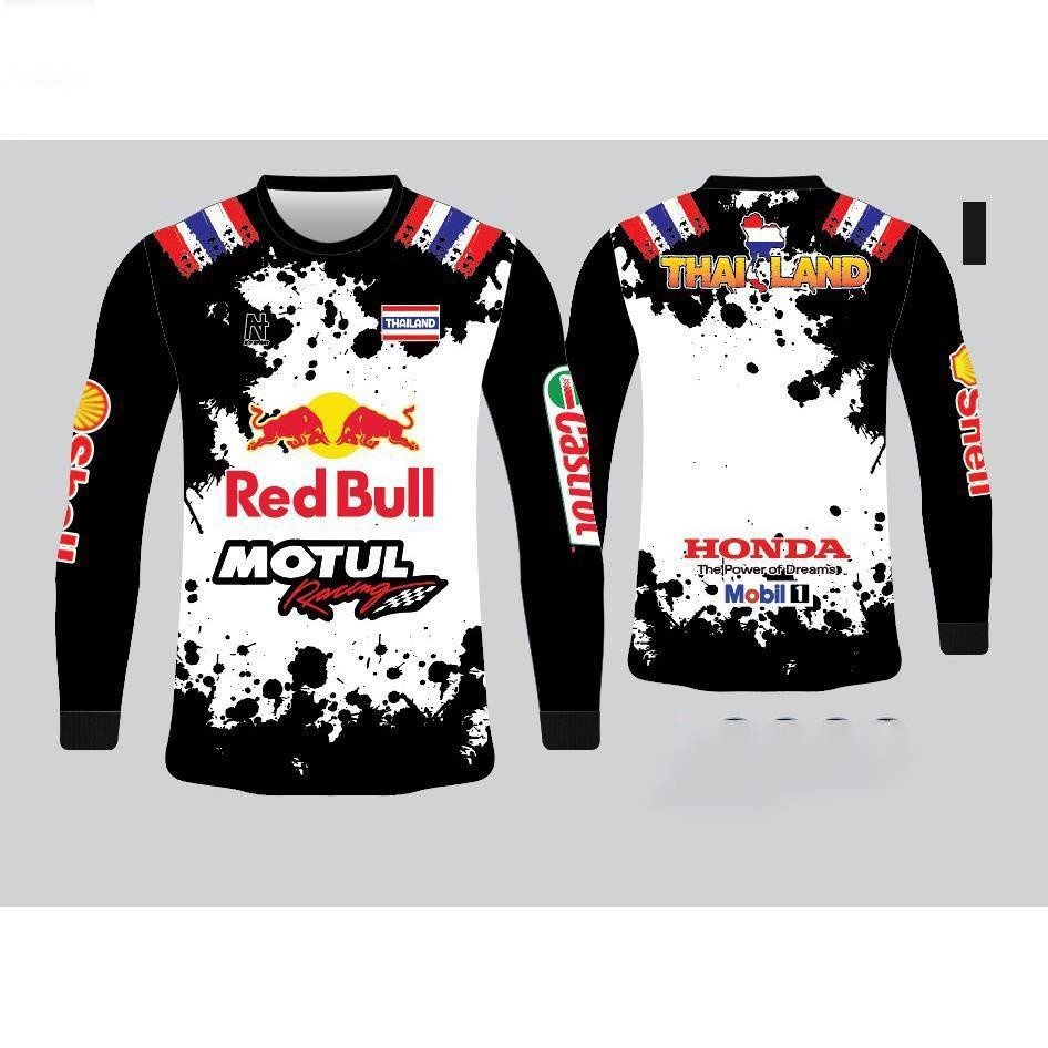 jersey t shirt baju thailand viral long sleeved redbull motul rider ...