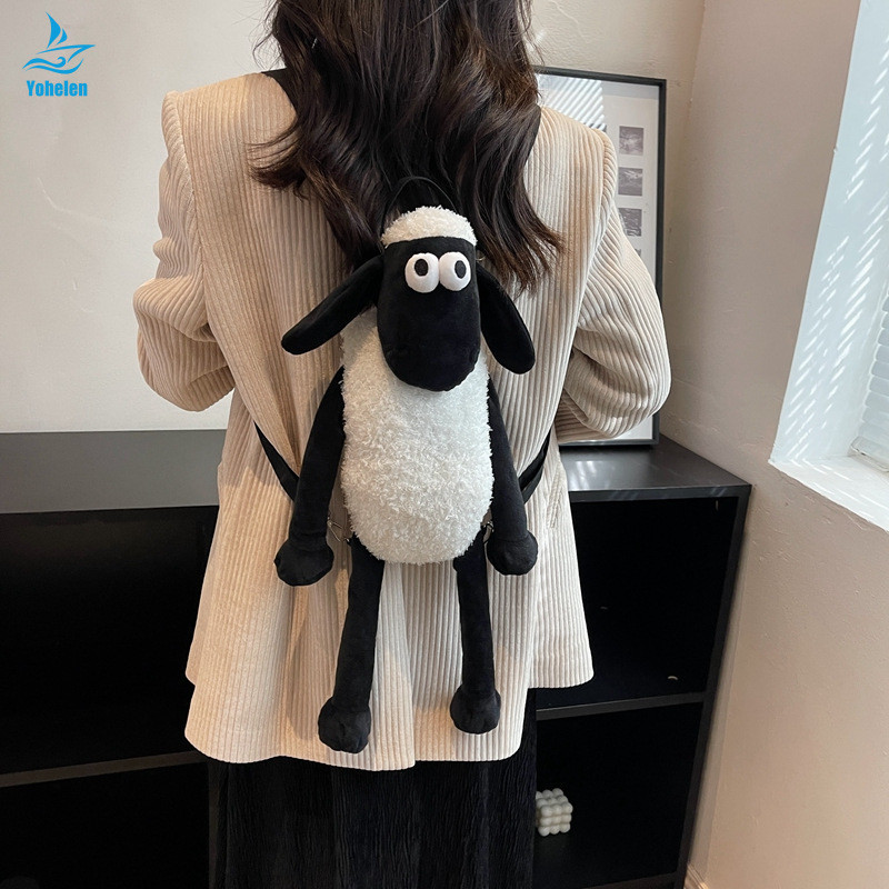 New Little Sheep Plush Backpack Cute Shawn Sheep Cartoon Doll Backpack ...