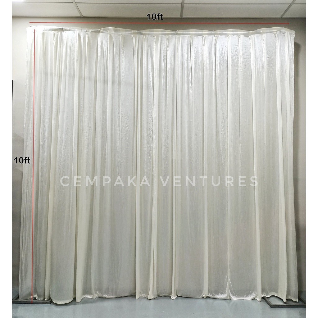 10 & 13 Feet Kain Tirai Backdrop Pelamin Wedding Backdrop Curtain Jet ...